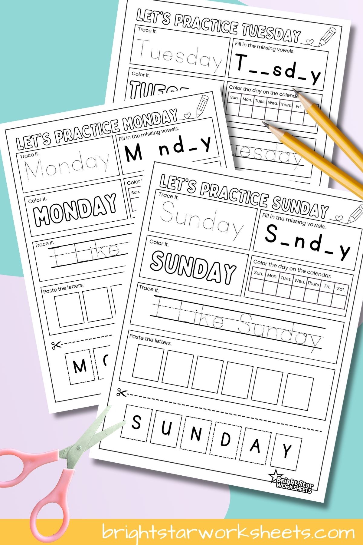 Days of the Week Activity Sheets - Bright Star Worksheets
