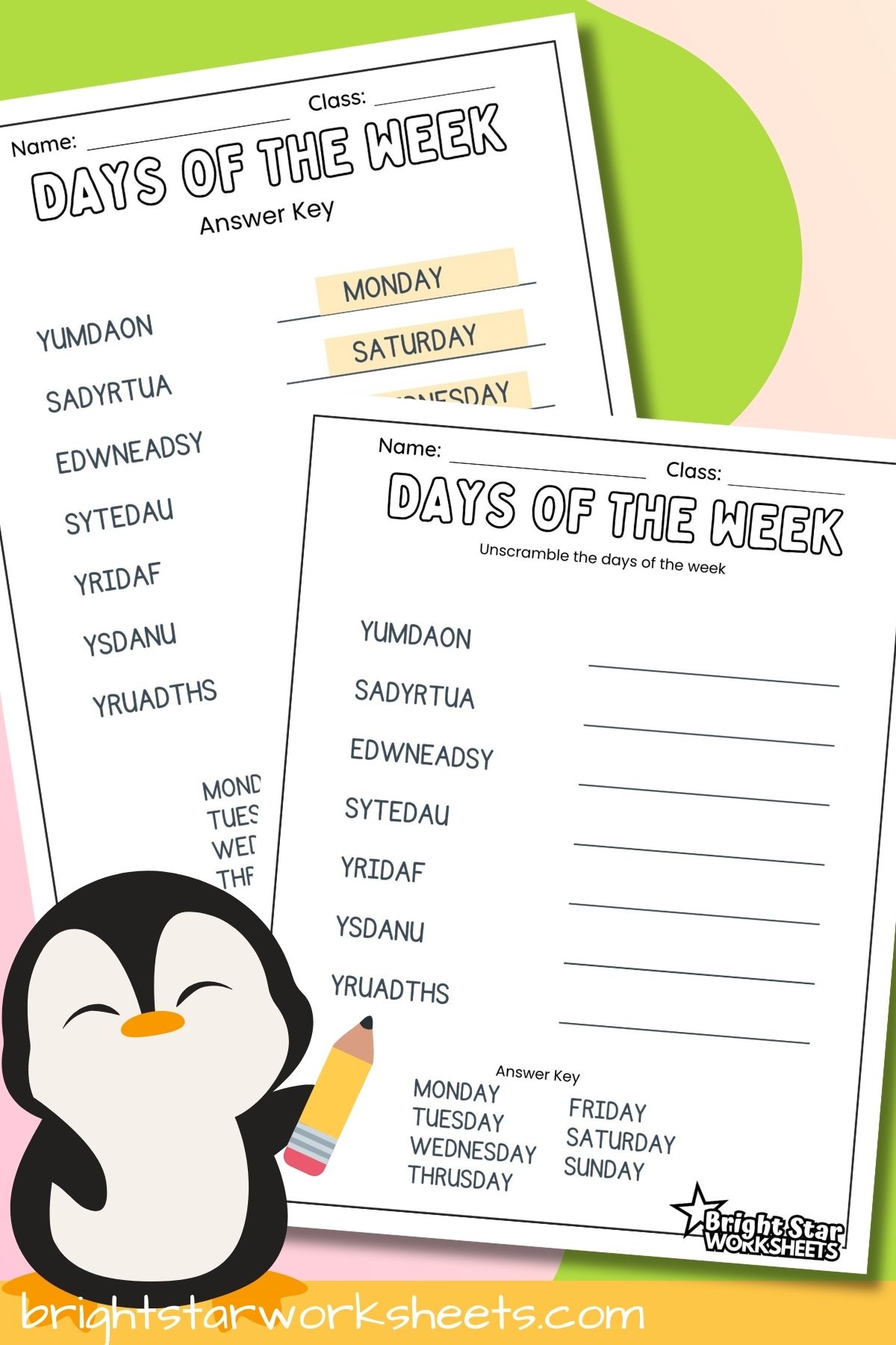 Days of the Week Worksheets (Tons of Free Printables!) - Bright Star ...